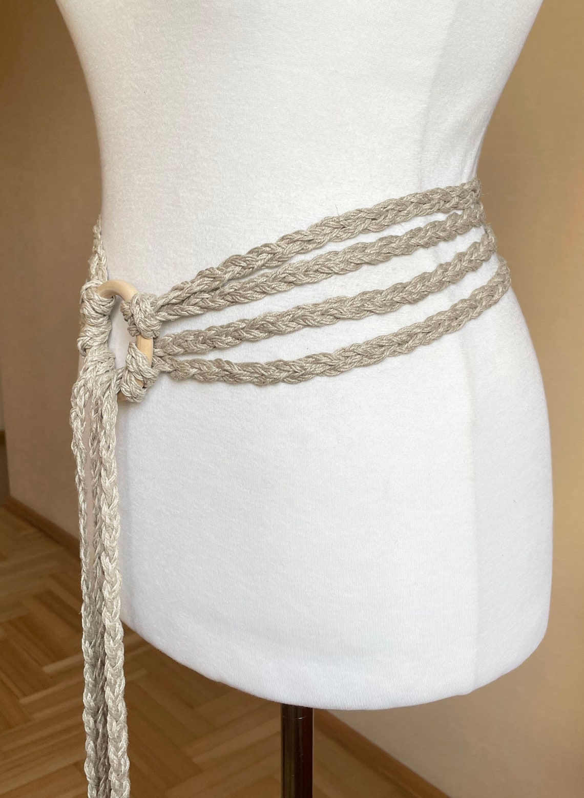 LINEN Uncolored 98"-165"/250-420cm Medieval Viking Belt Tie Knotted ...