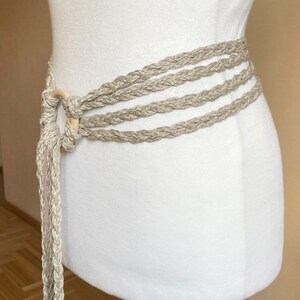 LINEN Uncolored 98"-165"/250-420cm Medieval Viking Belt Tie Knotted ...