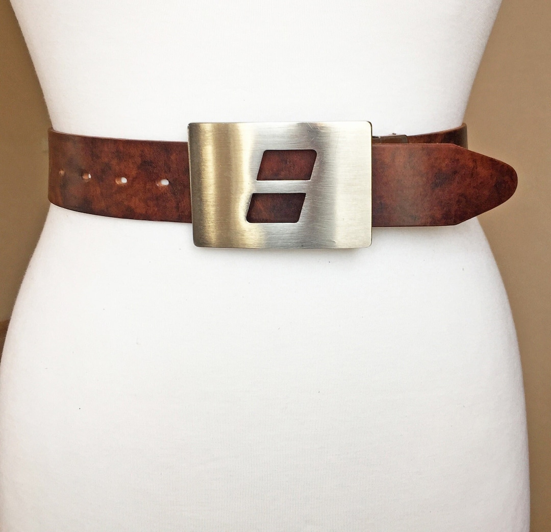 Batistini Vintage Brown Waist Leather Belt M L Size - Etsy