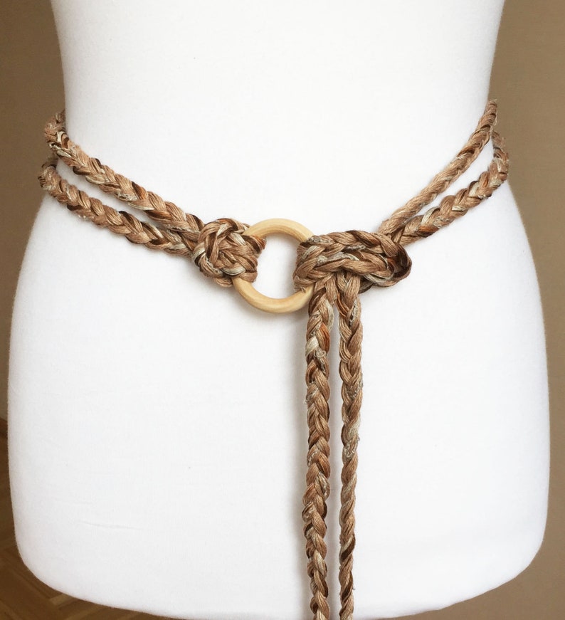 Braided Linen Belt Bohotassel Belt Natural Woven Linen Tie - Etsy