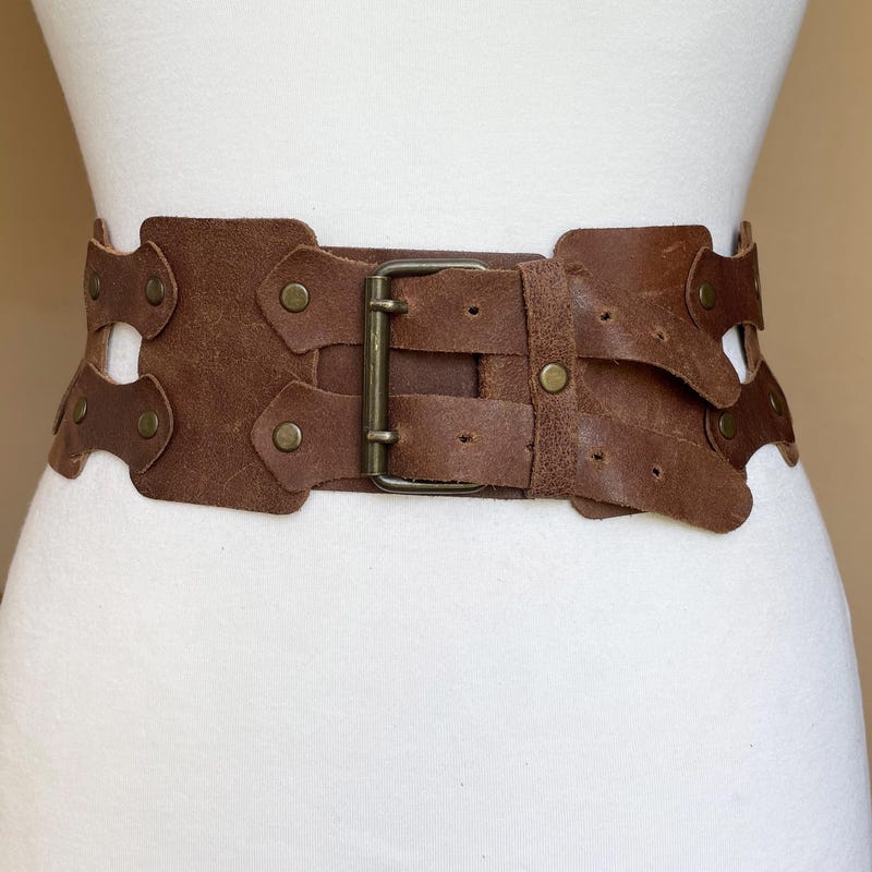 Vintage Leather Belt - Etsy