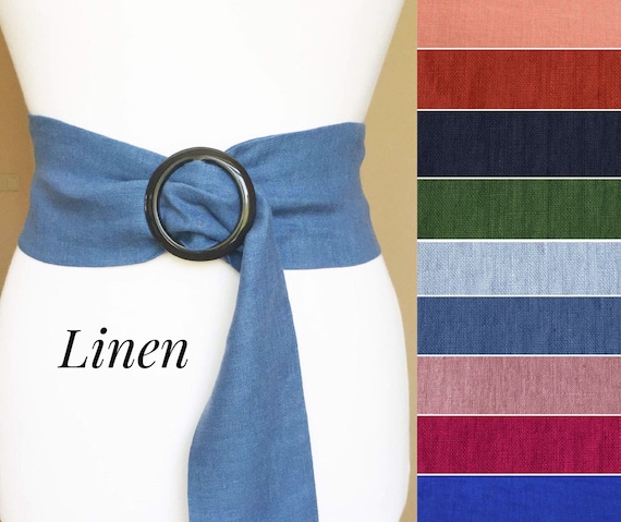 3.5 Wide LINEN Belt Natural Fashion Belt Linen Sash Belt - Etsy