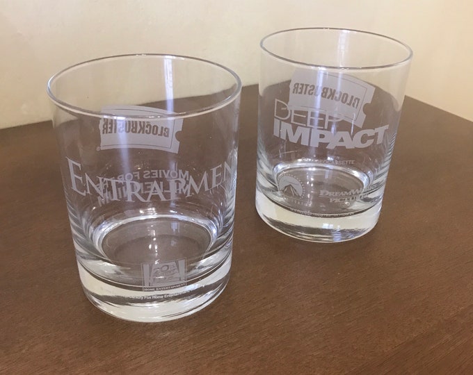 Etched Blockbuster Clear Glass Promotional Glasses Deep Impact or ...