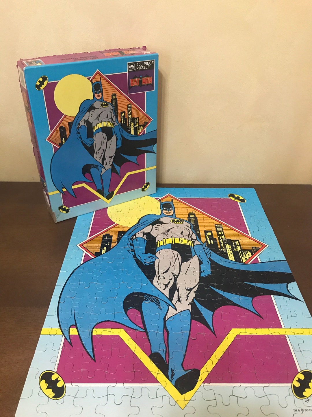 1989 Batman Jigsaw Puzzle Over 200 Pieves Batman 80s Puzzles DC Comic ...