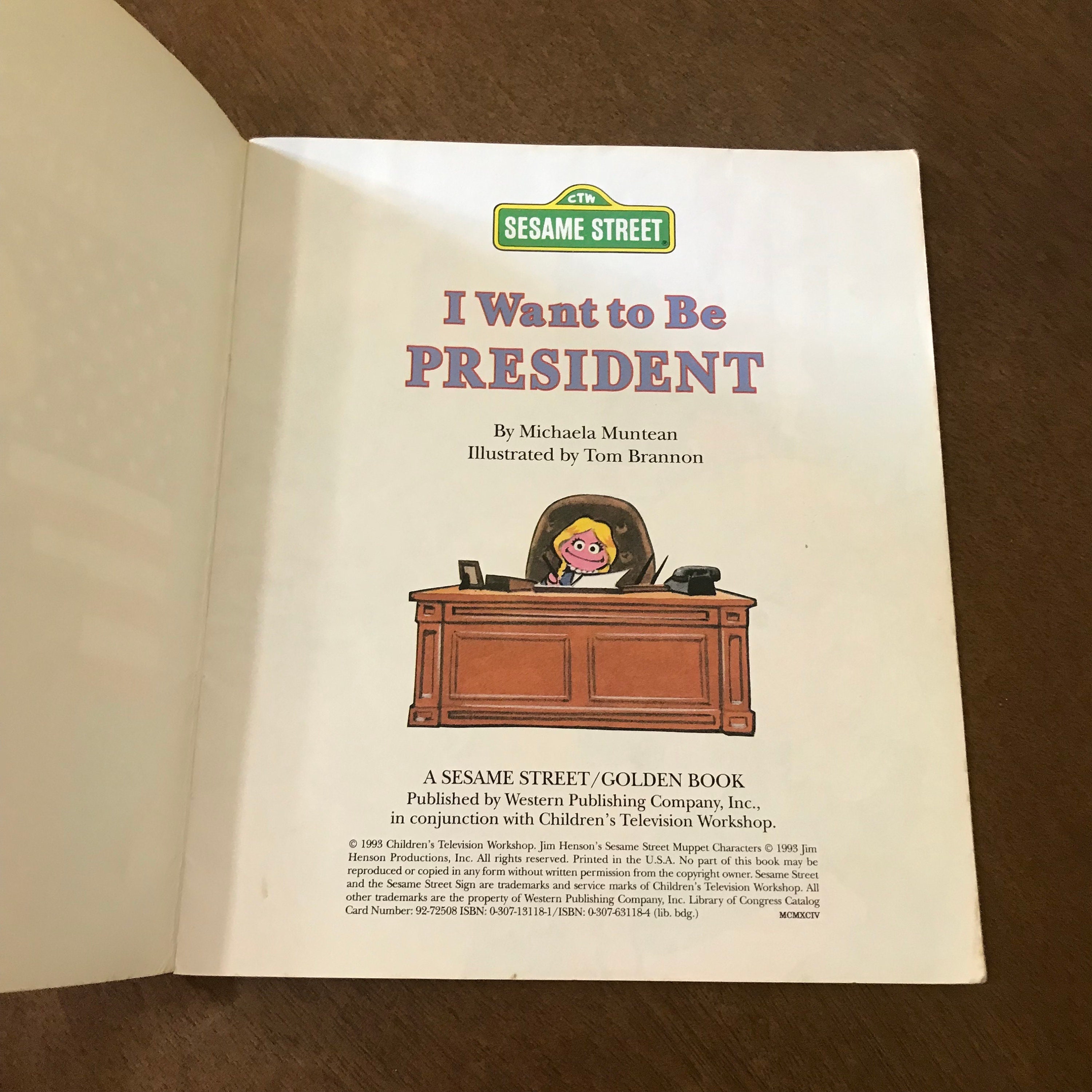 I Want to Be President, Michaela Muntean Tom Brannon, CTW Sesame Street ...