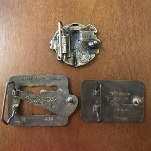 Vintage Brass Belt Buckles CHOOSE ONE Plumber Belt Buckle Porsche ...