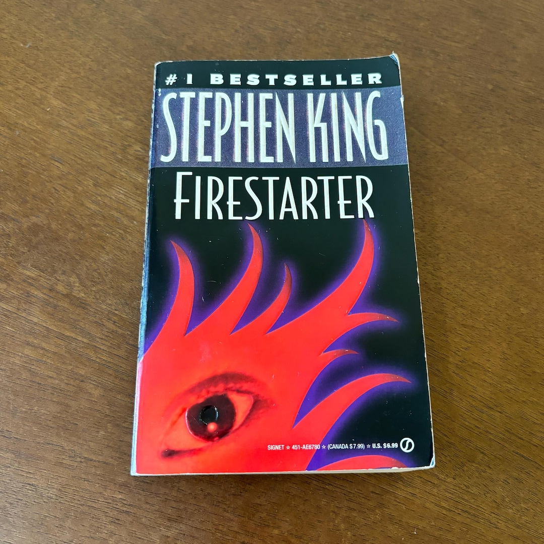 Stephen King Firestarter 1981 Signet Fiction AE 6780 Rare Black Red Flame Cover, Stephen King ...