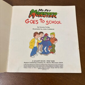 My Pet Monster Goes to School Dennis Fertig John Costanza 1986 Western ...