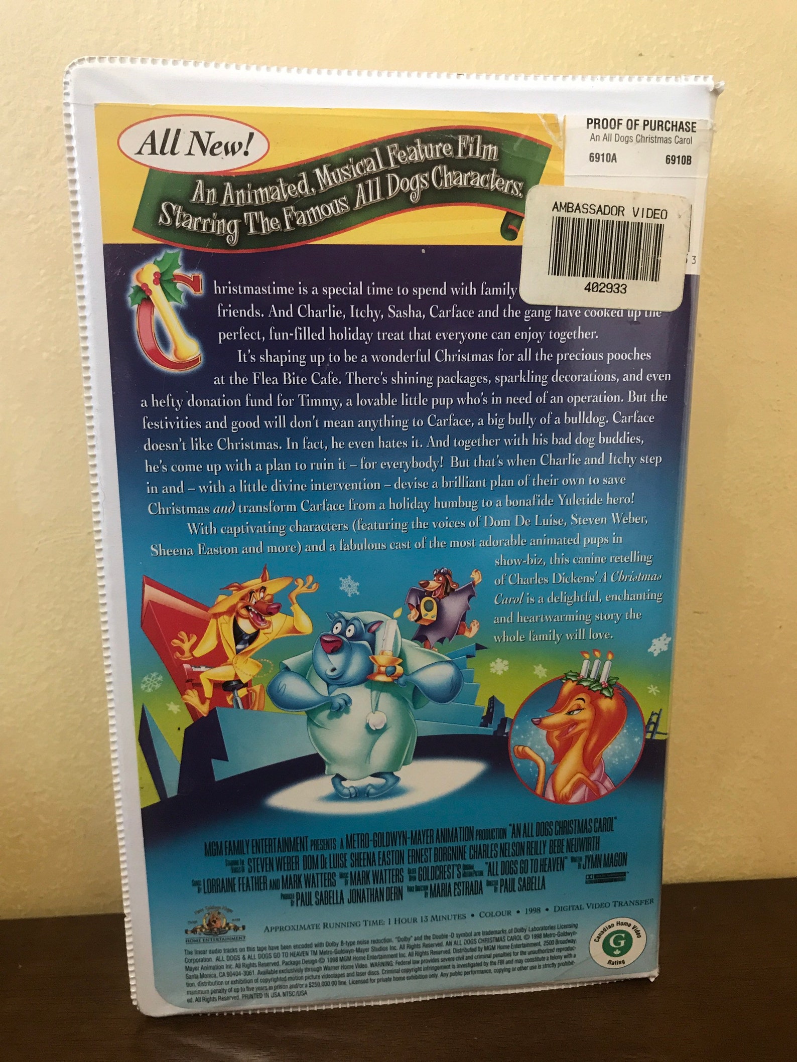 An All Dogs Christmas Carol VHS 1998 Vintage 90s Christmas | Etsy