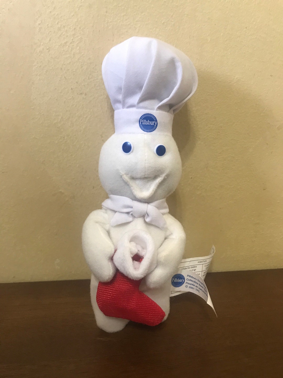 2001 Christmas Pillsbury Doughboy Poppin Fresh Holding Stocking Poppin ...