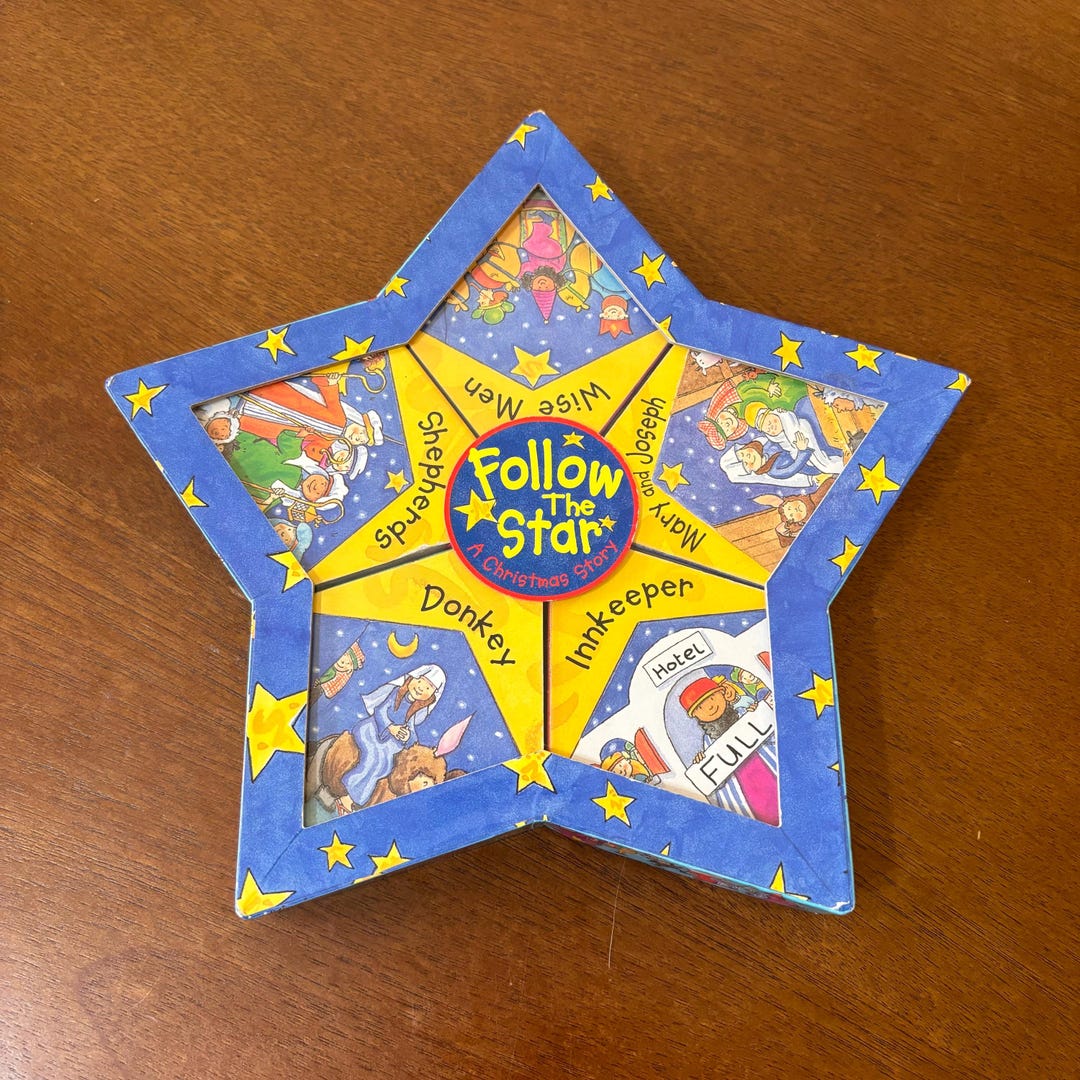 Follow the Star A Christmas Story Christian Nativity 5 Ornament Board ...