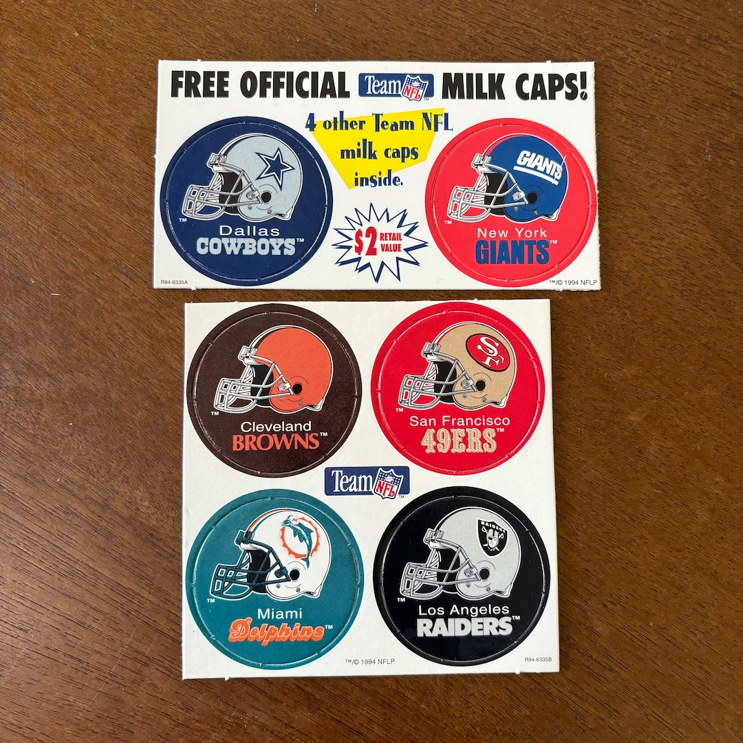 1994 Team NFL Milk Caps, Pog Milk Caps NFL Football Teams, NFL Milk ...