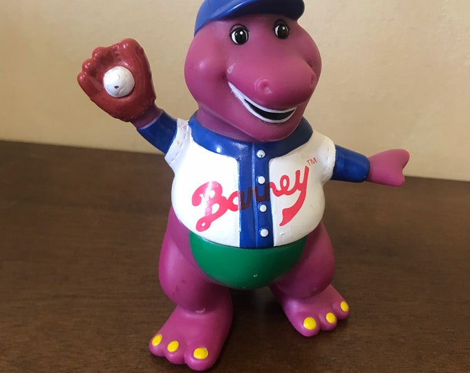 Barney the Purple Dinosaur Baseball Figure Hard Plastic Barney Summer ...