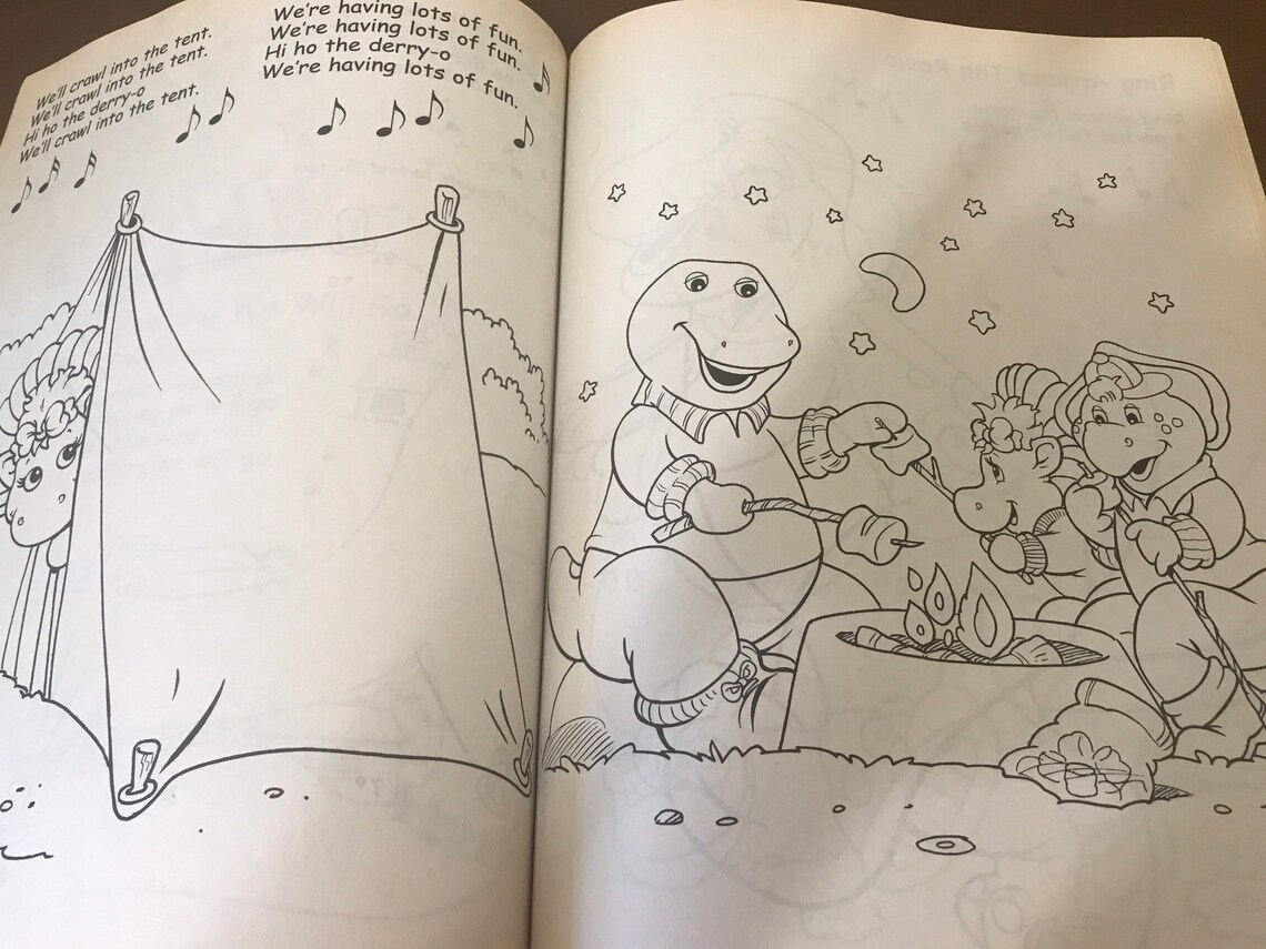 Set of 2 Barney Coloring and Activity Books Barney Coloring - Etsy
