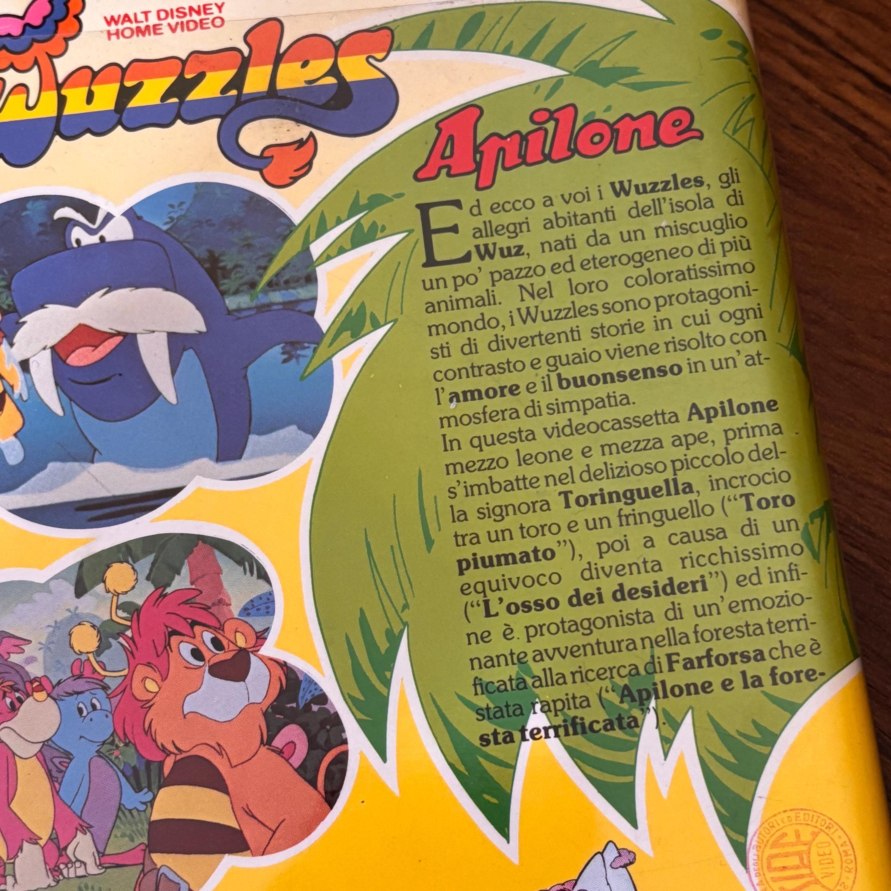 The Wuzzles Apilone VHS 1987 Walt Disney Italian Version, Retro 80s ...