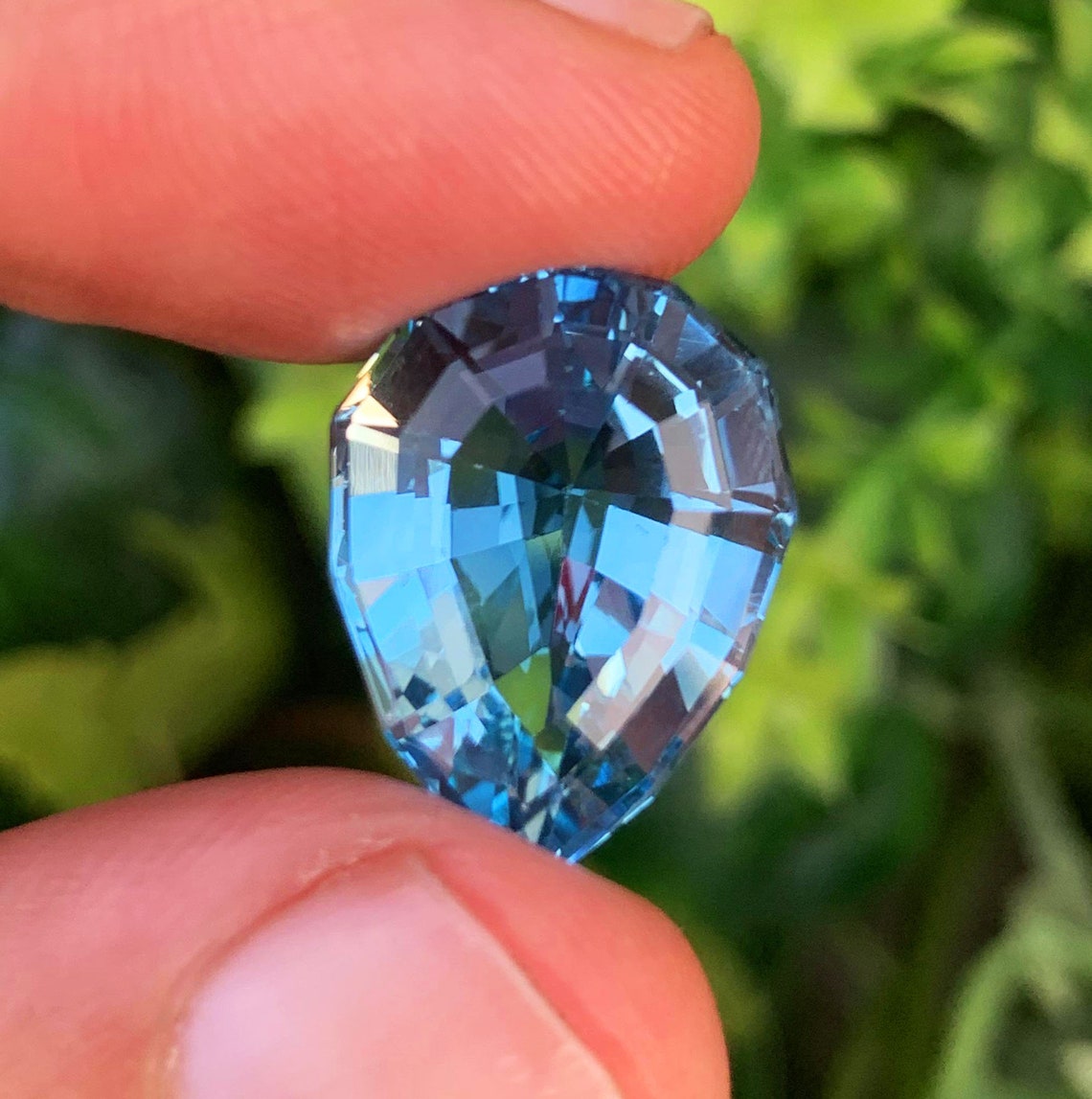 Naturel Blauwe Topaas Edelsteen 18.5 CT Step Pear Cut | Etsy