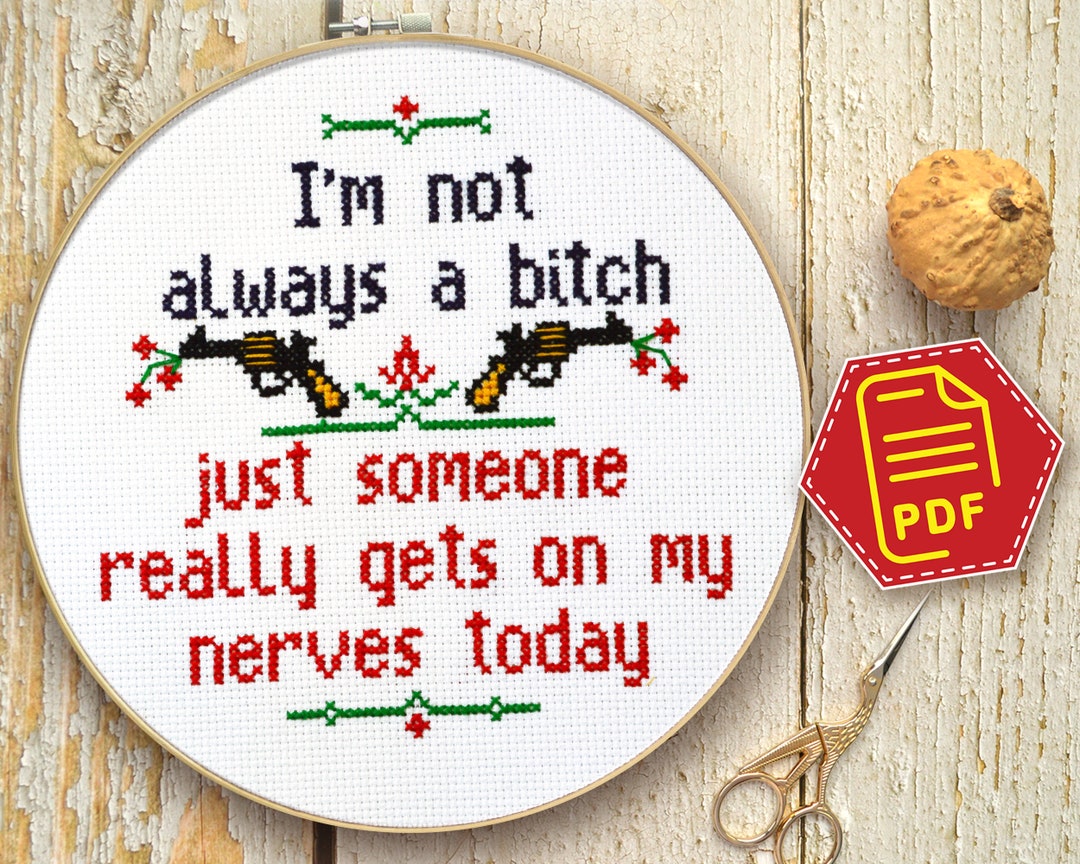 Snarky Cross Stitch Pattern Funny Quote Embroidery Design for - Etsy