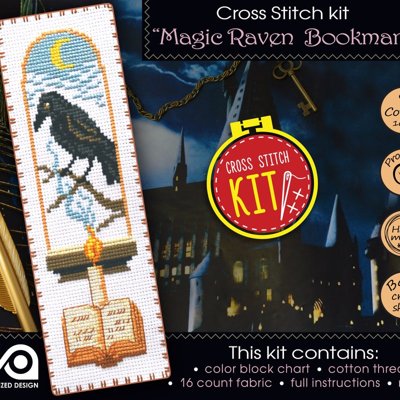 Raven Cross Stitch - Etsy