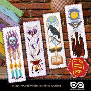 The Castle and the Owl Cross Stitch Pattern, Magic Embroidery Design ...