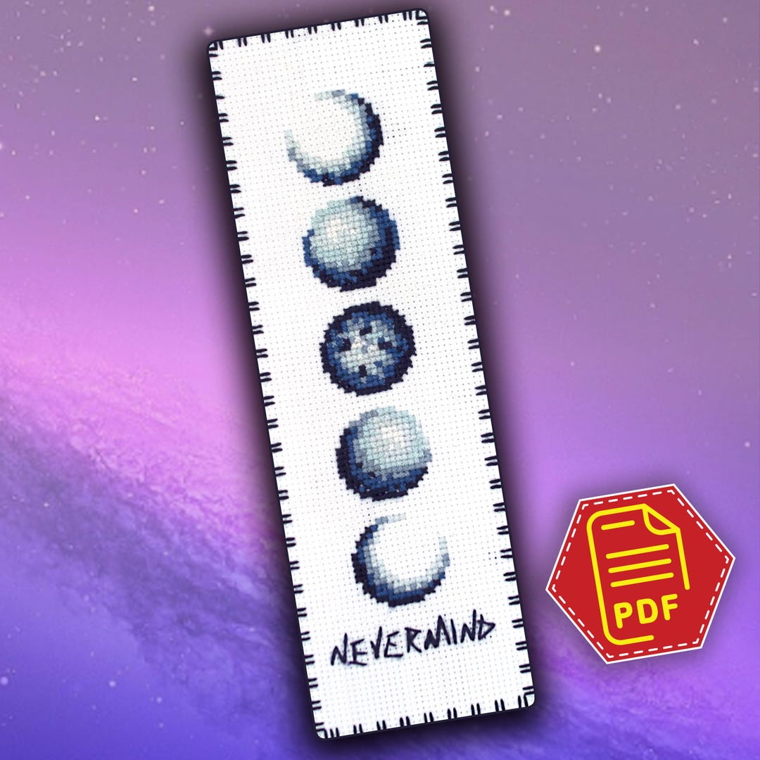 Nevermind Cross Stitch Pattern - Moon Phase Jimin Tattoo Inspired ...