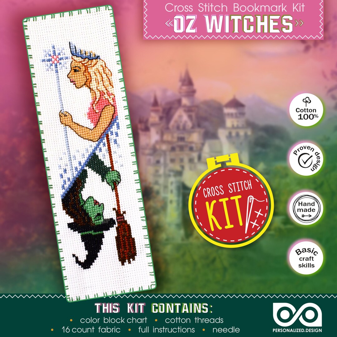 Oz Witches Wizard Bookmark Embroidery Kit - the Wonderful Oz Wizard ...