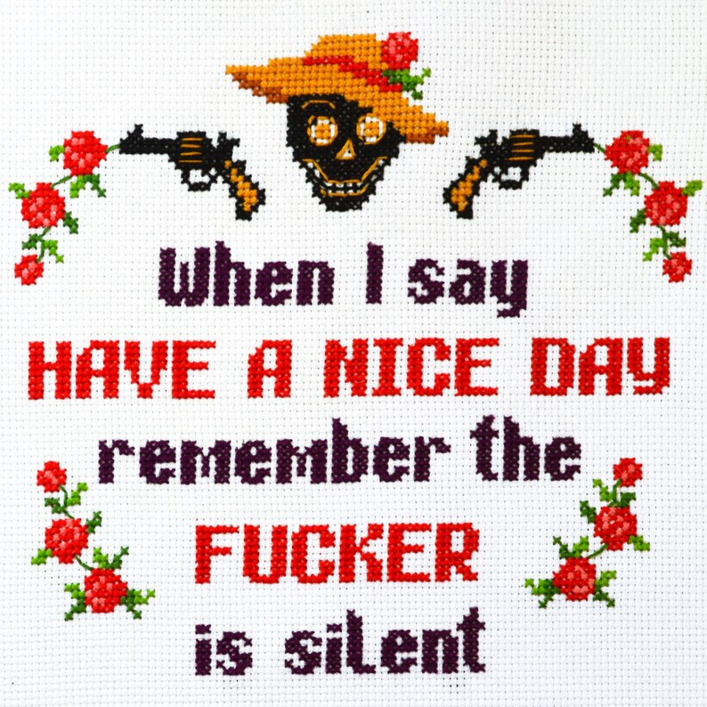Rude Quote Cross Stitch Pattern Download Embroidery Design in - Etsy