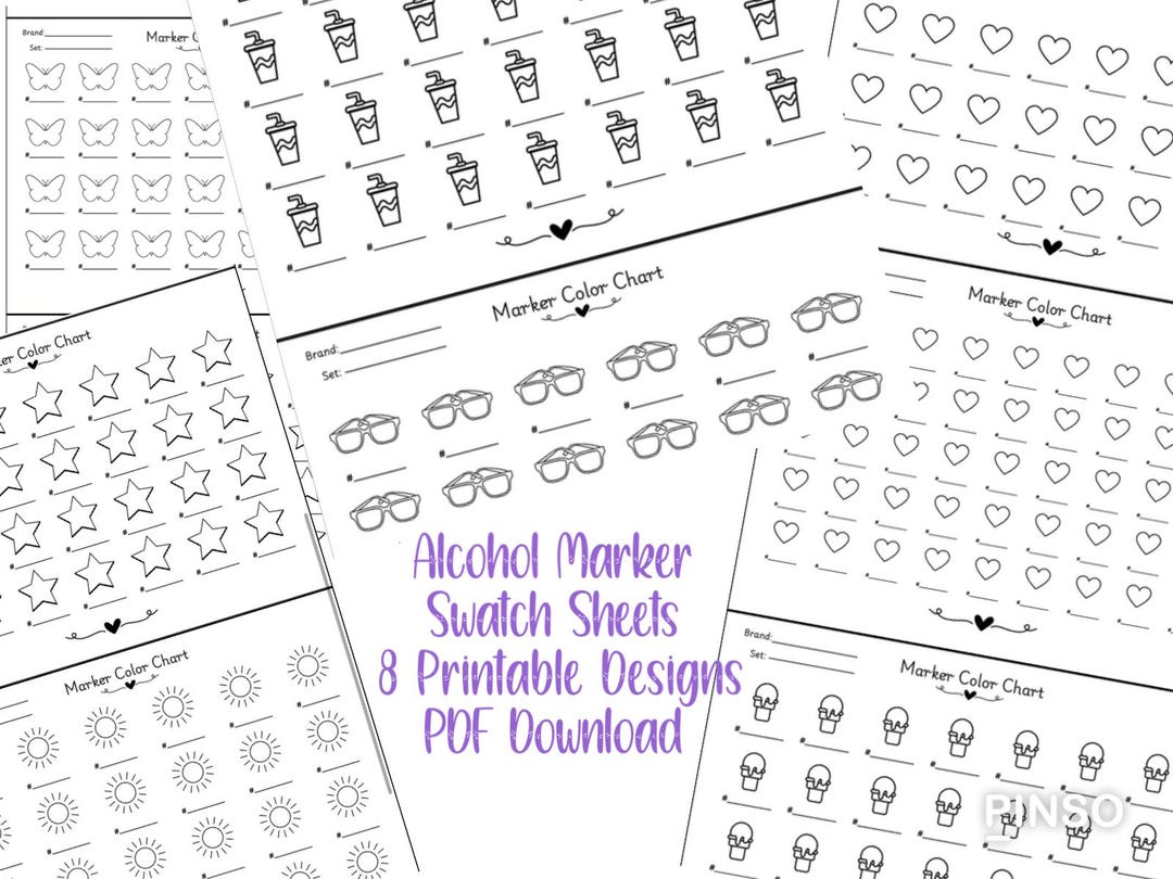 Alcohol Marker Color Swatch Sheets Printable - Etsy