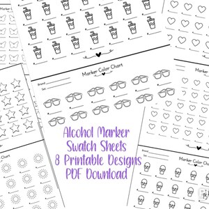 Alcohol Marker Color Swatch Sheets Printable - Etsy