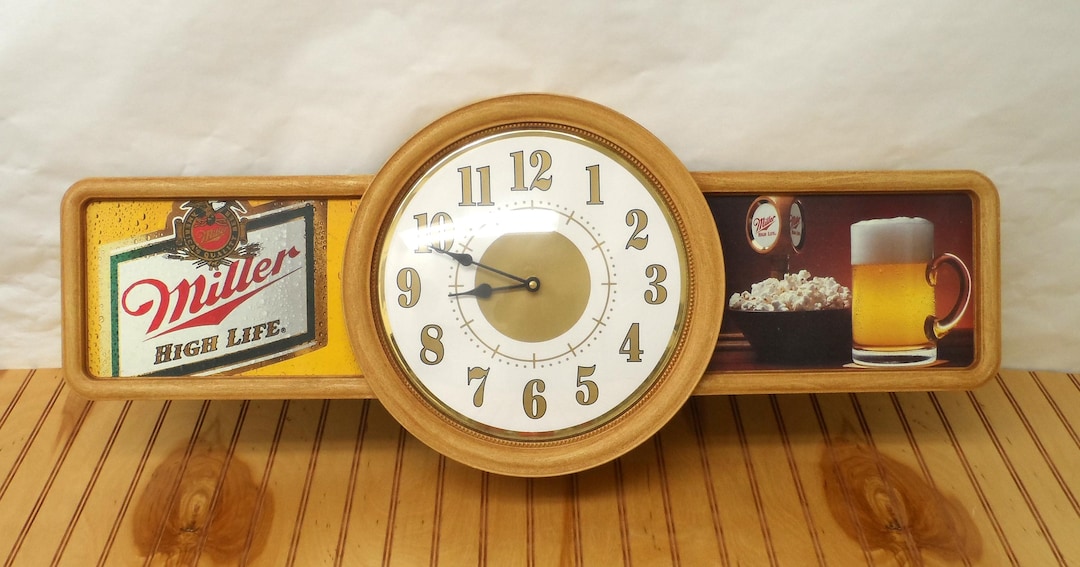 Miller High Life Beer and Popcorn Wall Clock - Etsy