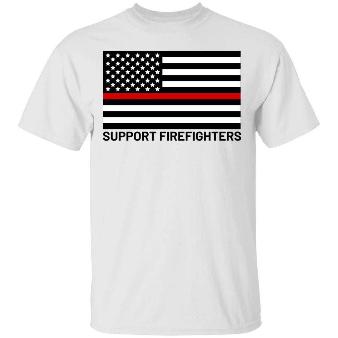 Support Firefighters Red Line American Flag T-shirt - Etsy