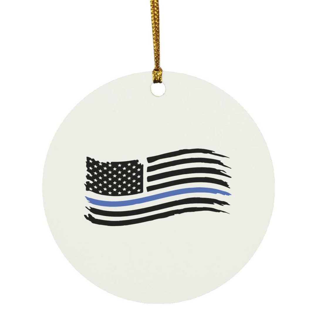 Thin Blue Line American Flag Police Officer Circle Ornament - Etsy