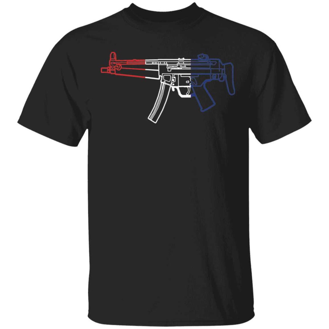 MP5 Firearm Rifle Red White Blue T-shirt - Etsy