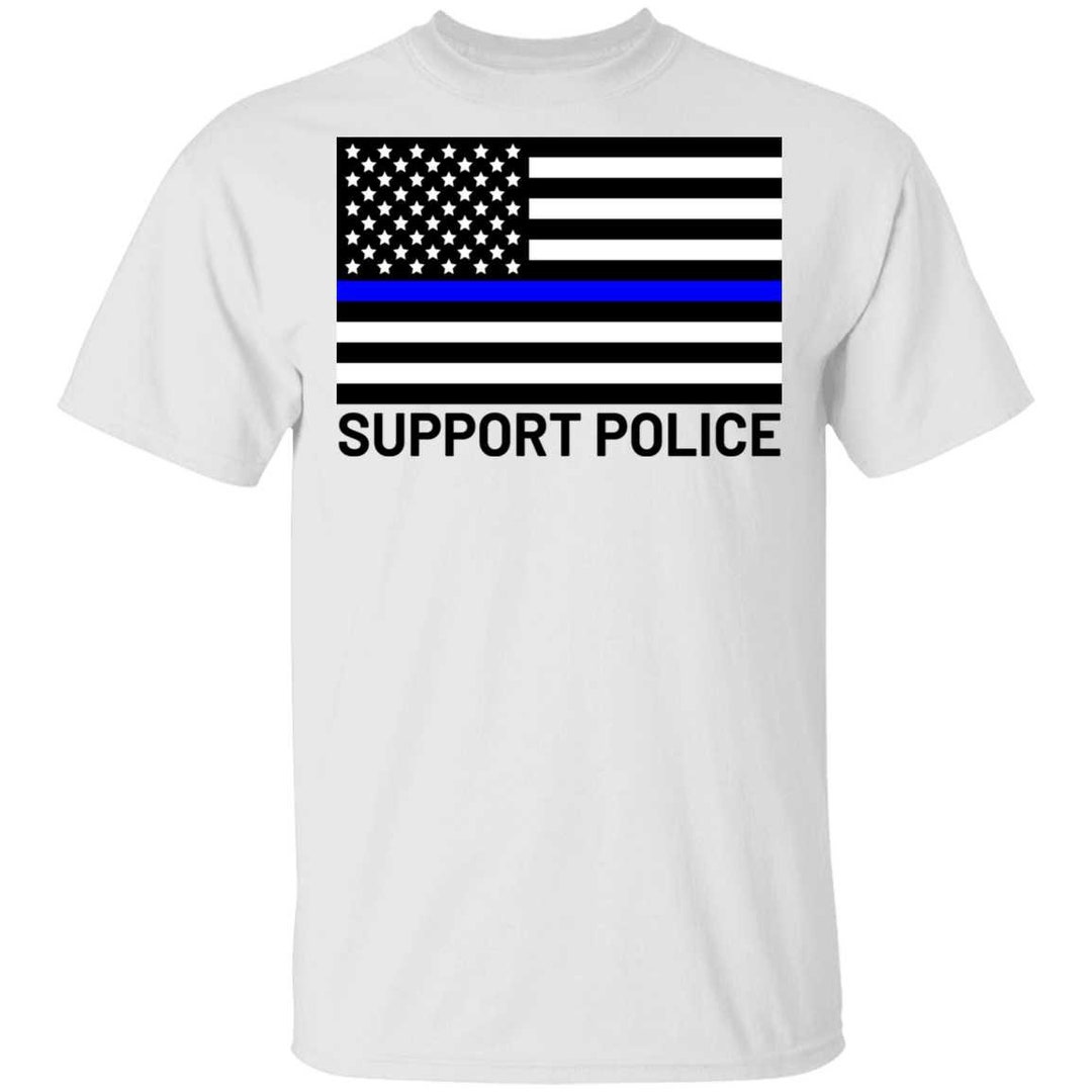 Support Police Blue Line American Flag T-shirt - Etsy