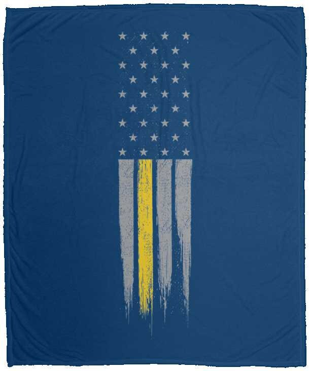 Dispatch Thin Yellow Line American Flag Fleece Blanket - 50x60 - Etsy