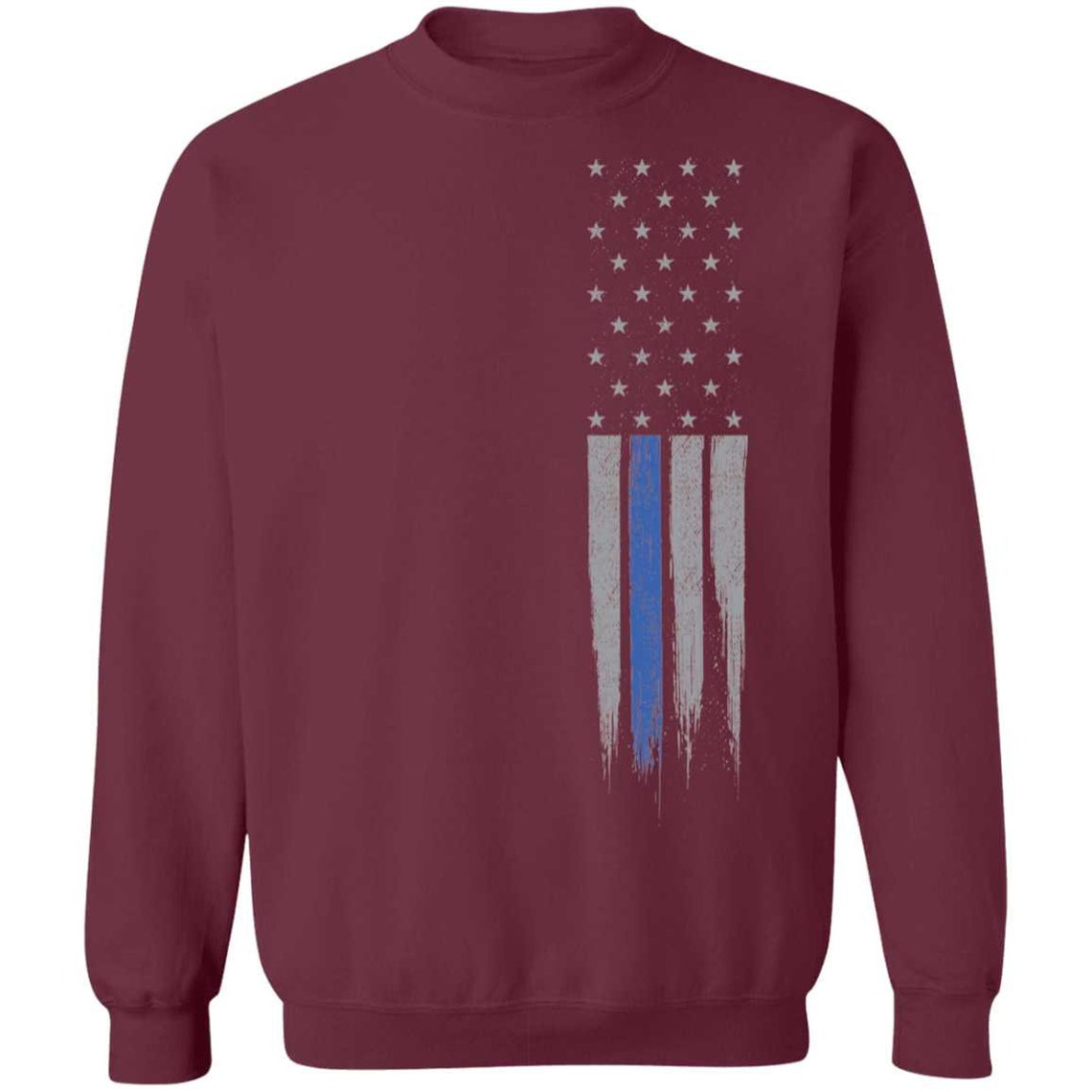Police Officer Thin Blue Line American Flag Crewneck Sweatshirt - Etsy