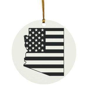 Arizona American Flag State Circle Ornament - Etsy
