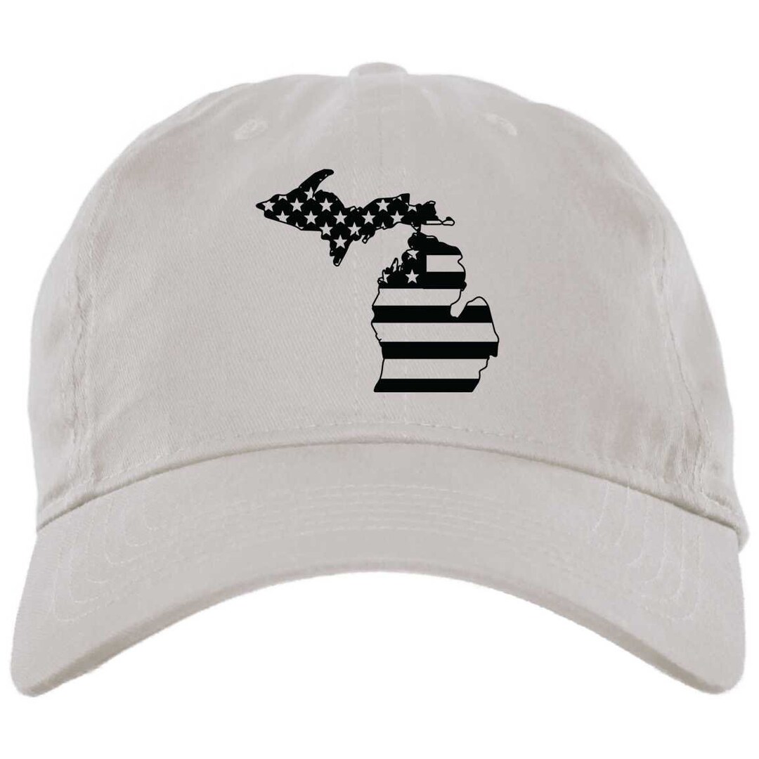 Michigan State American Flag Unstructured Cap Hat - Etsy