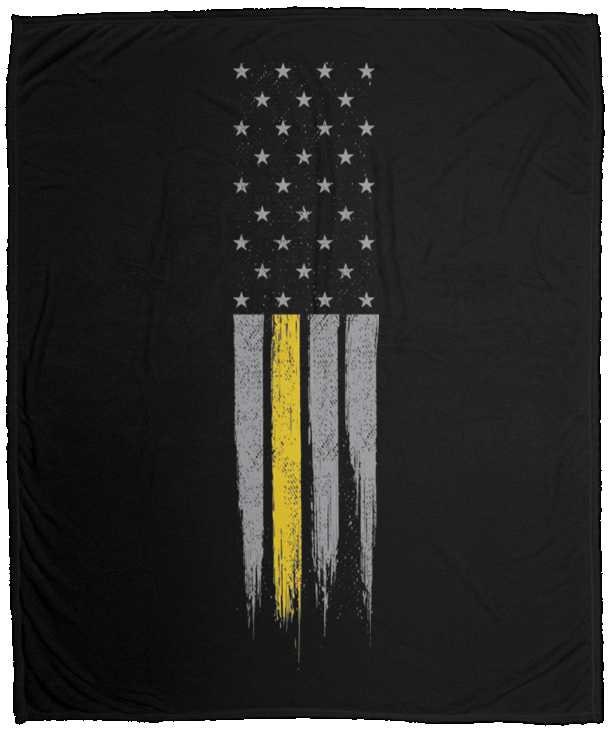 Dispatch Thin Yellow Line American Flag Fleece Blanket - 50x60 - Etsy