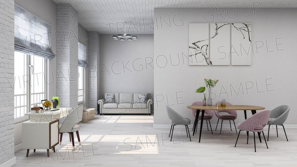 Virtual Background for Zoom Meetings: Minimalist White Living | Etsy