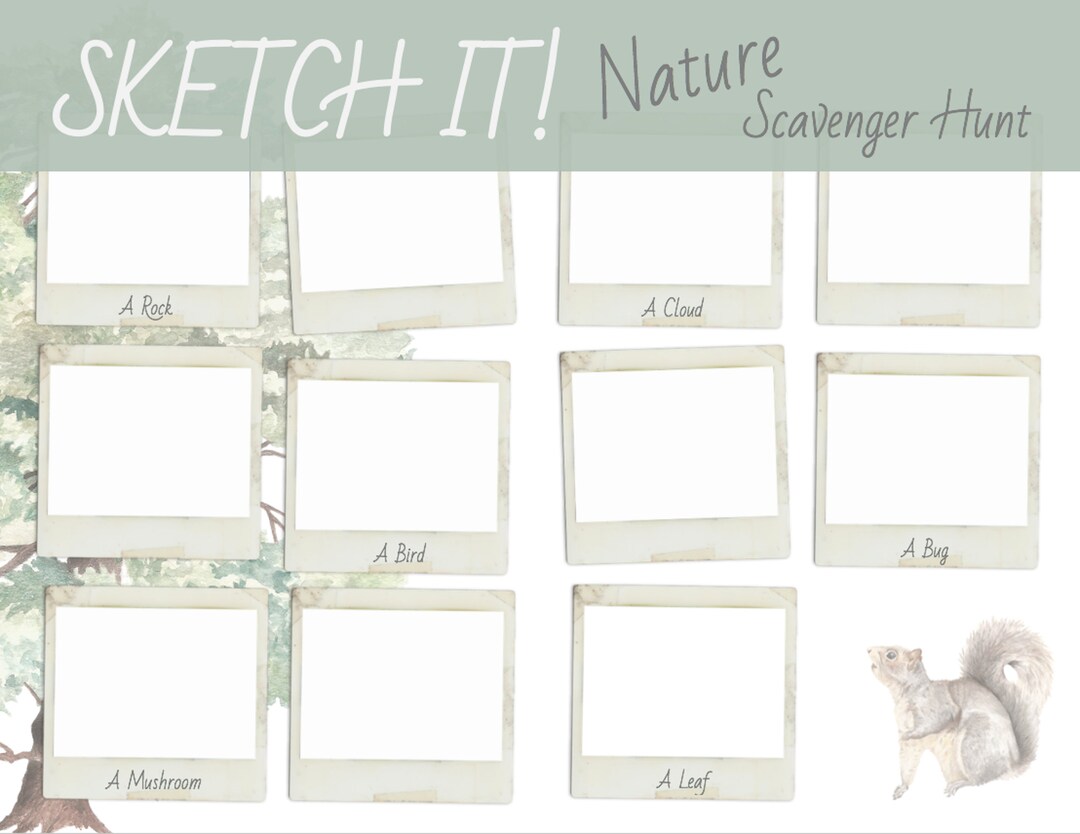 SKETCH IT! Nature Scavenger Hunt - Etsy
