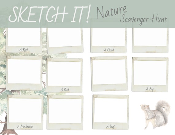 SKETCH IT Nature Scavenger Hunt | Etsy