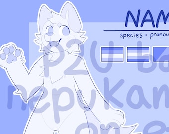 Canine Furry Character Reference Sheet Base - Etsy