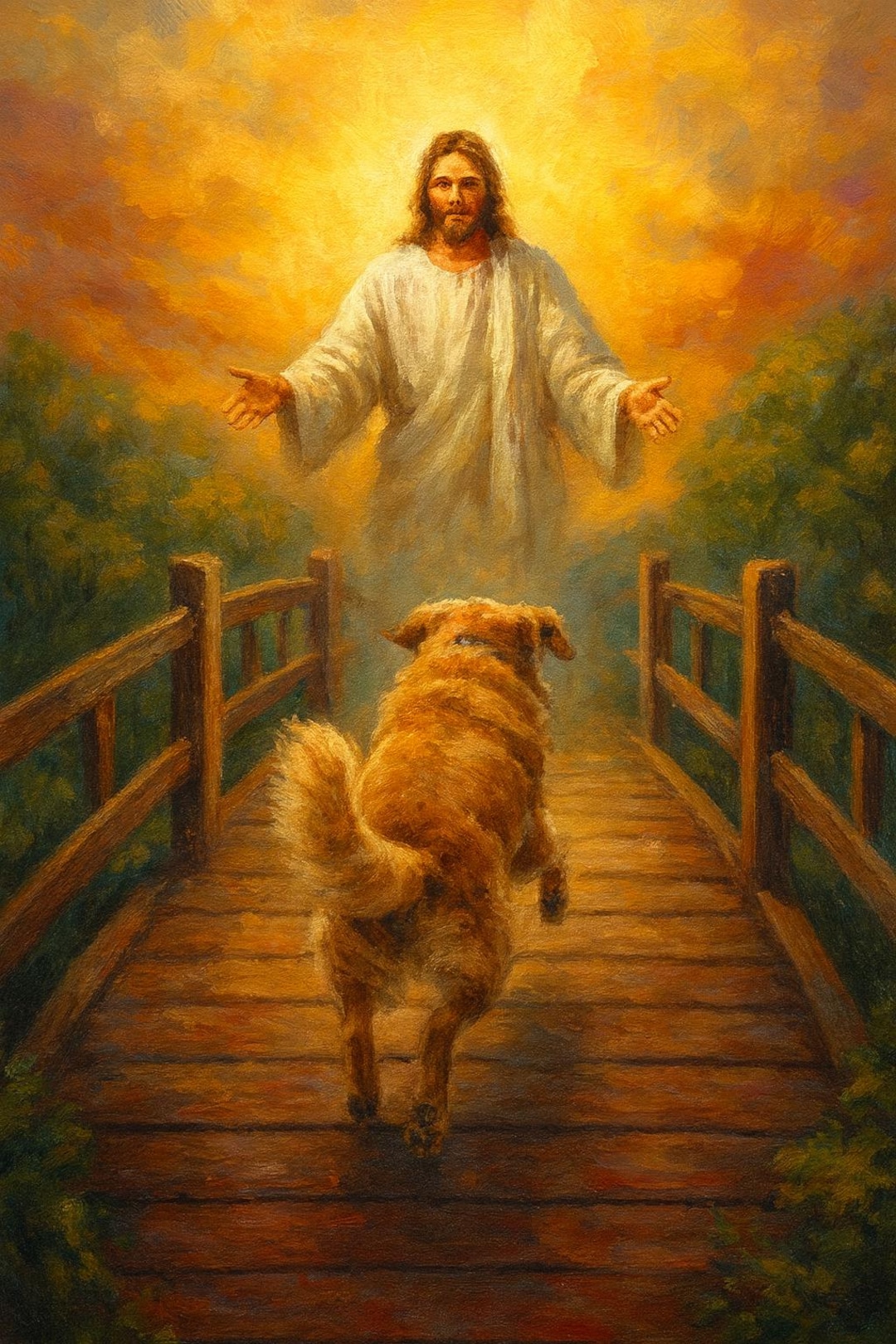 Dog Running to Jesus Art Print: Faithful Companion - Etsy