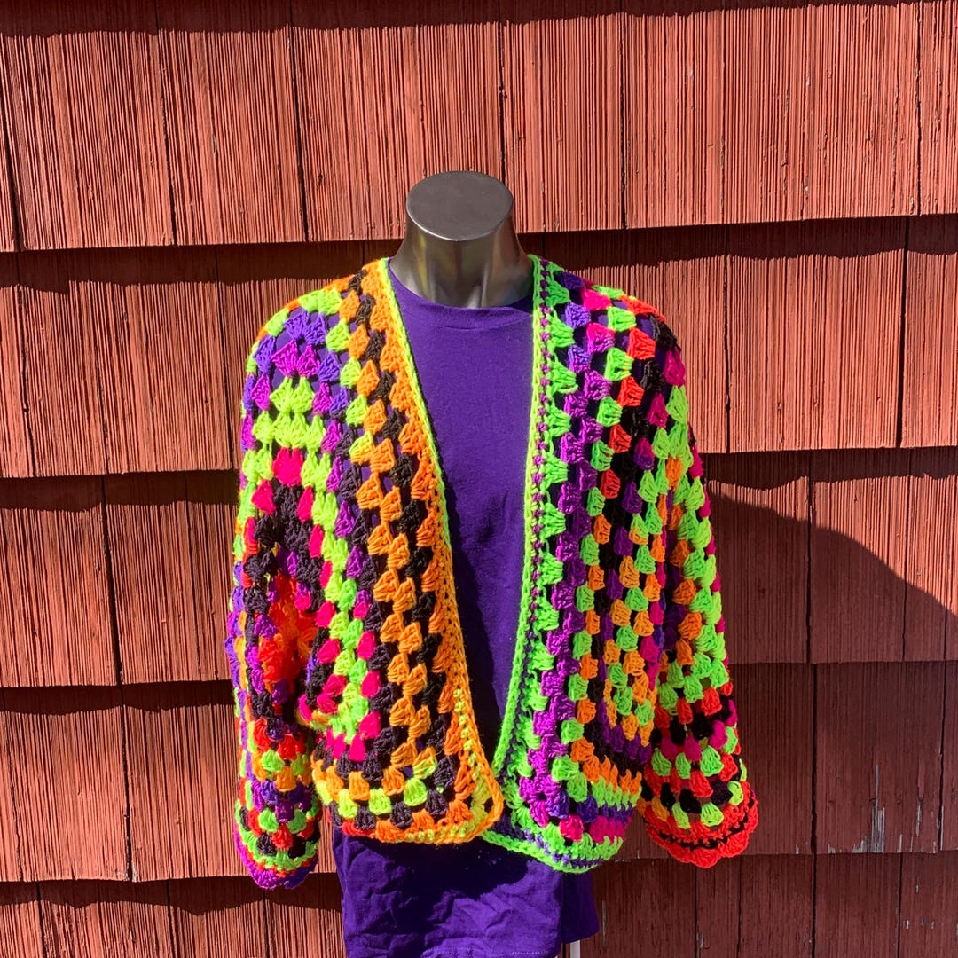 It’s Electric Boogie Woogie Neon Lights Oversized Cardigan ~ Boho ...