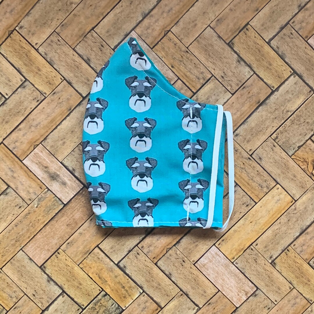 Schnauzer Print Cotton Mask~ Adult and Child Sizes - Etsy