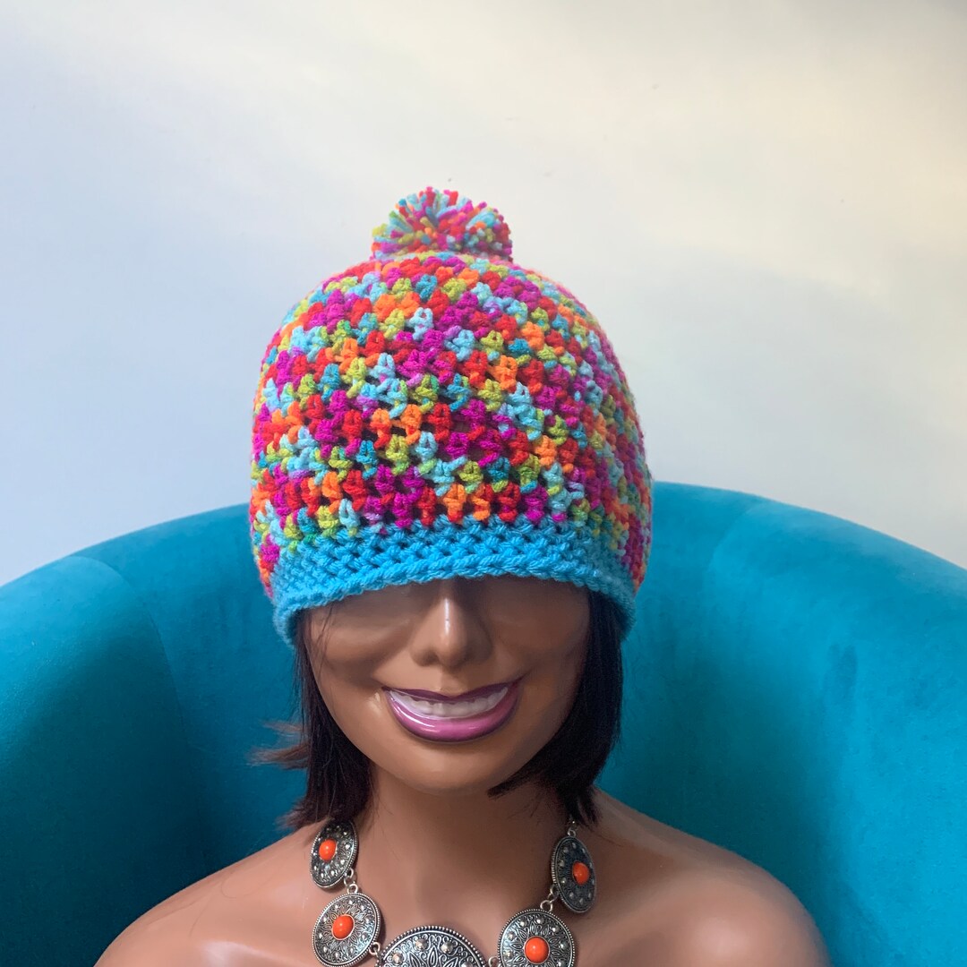 Mexican Fiesta Pom Pom Beanie Hat Adult Unisex~ Made to Order 2 Day ...