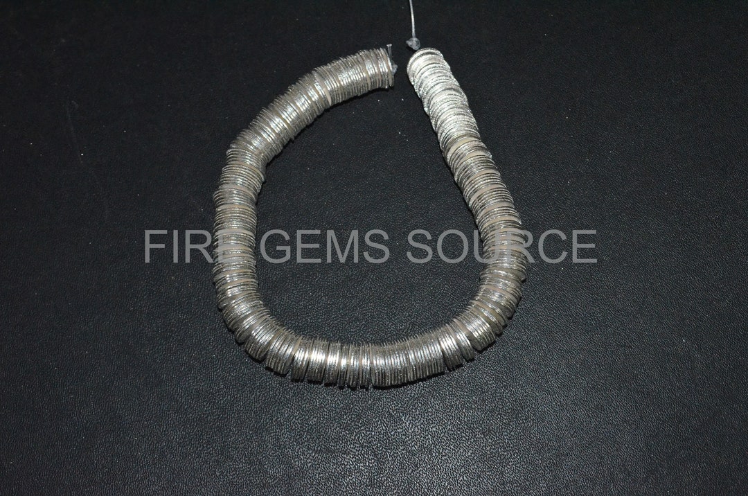 AAA Quality Brushed Flat Disc Shape Beads Silver Plated on - Etsy