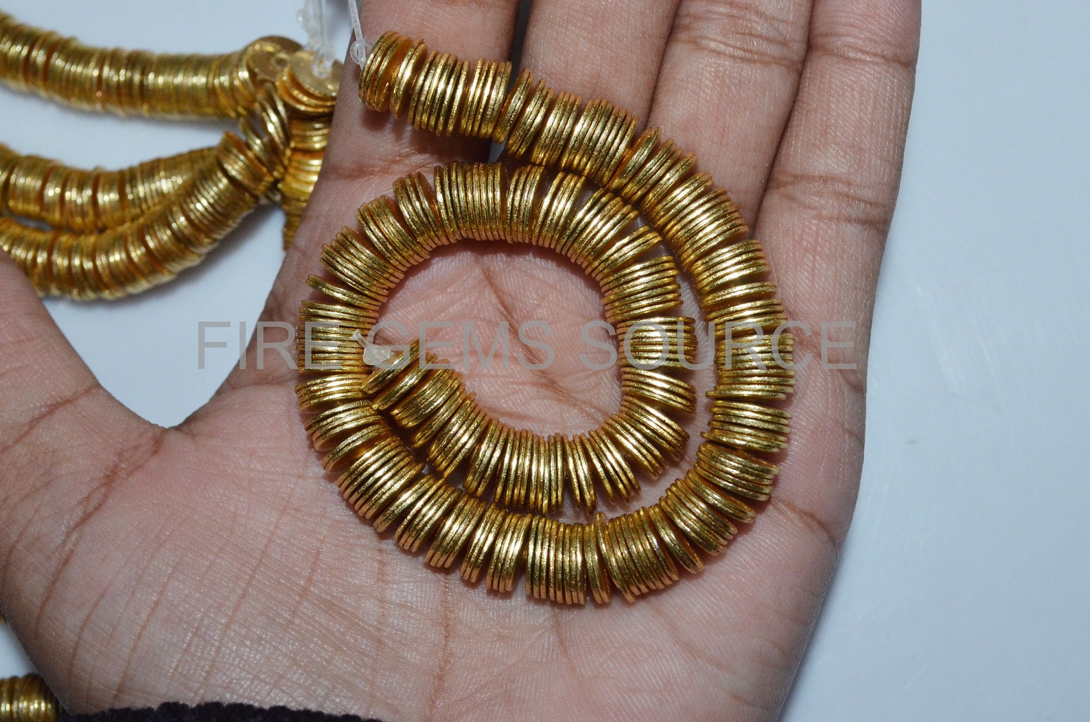 AAA Quality Brushed Flat Disc Shape Beads 24K Gold Plated on - Etsy