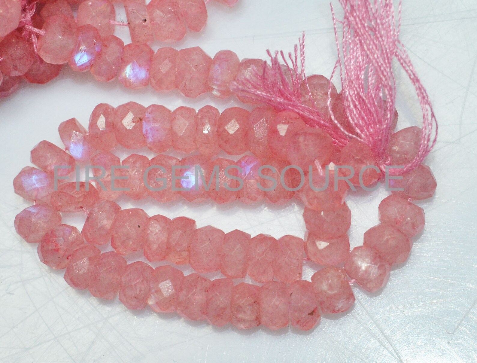 Rainbow Moonstone Mystic Rose Pink Color Coated Faceted - Etsy