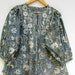 Greyish Floral Printed Cotton Log Umbrella Style Dress Henley Neckline ...